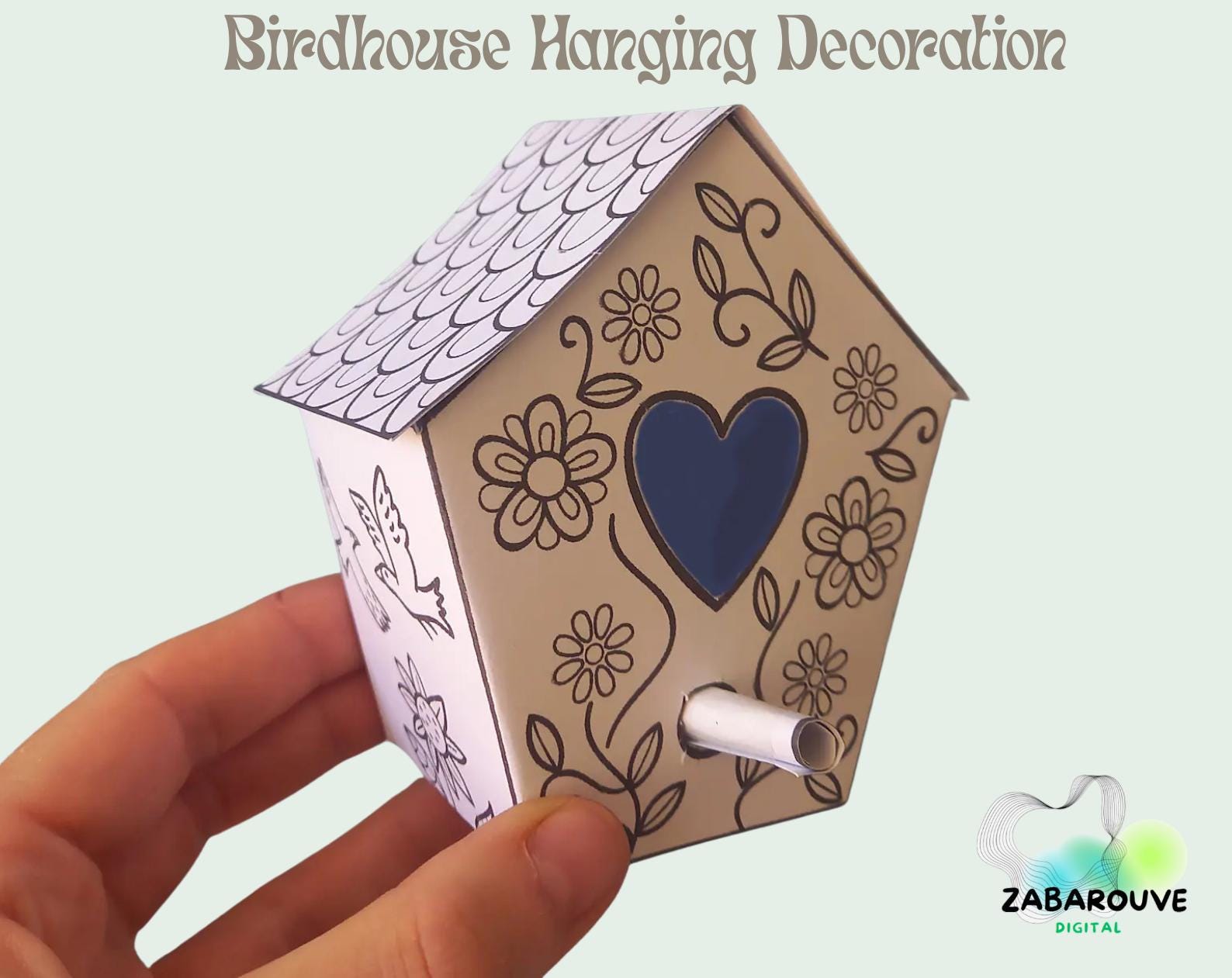 3D Bird and Birdhouse Paper Craft SVG | Kids DIY Activity | Printable ...