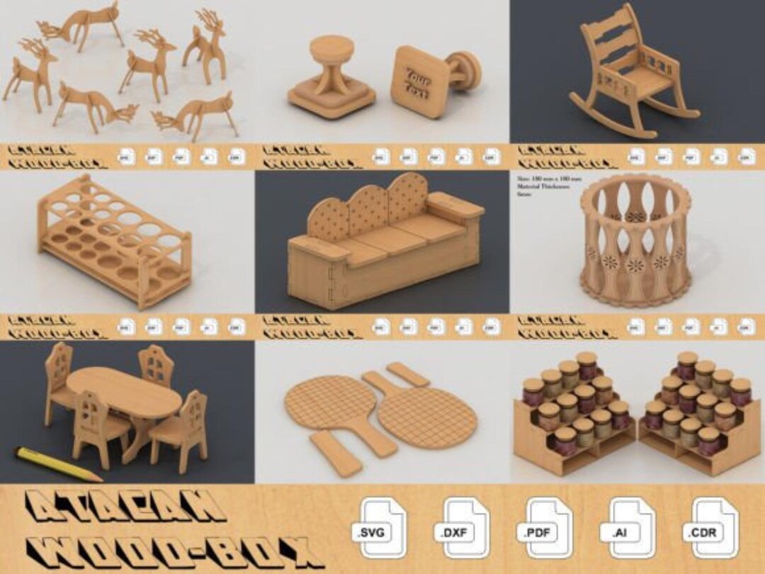 Laser Cut File Bundle | Glowforge, Cricut, Silhouette (svg, Dxf, Pdf ...
