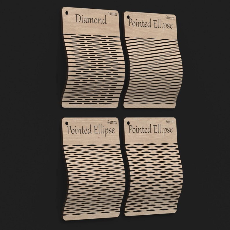 Flexible Living Hinge SVG Files | 12 Laser Cut Patterns for Wood ...