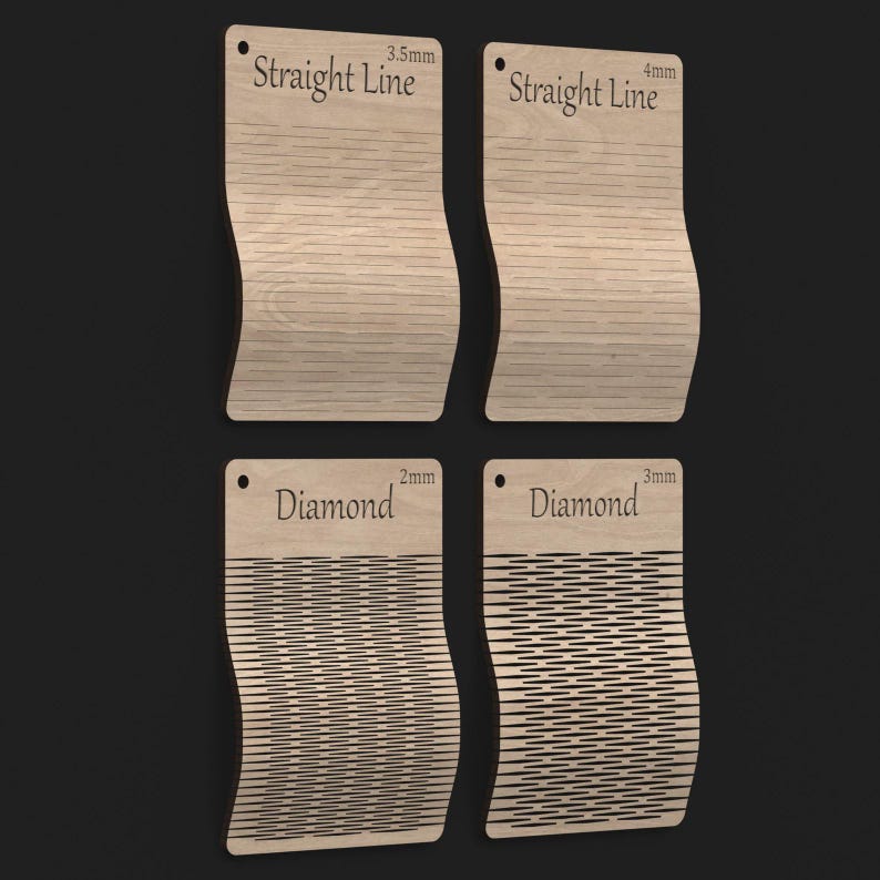 Flexible Living Hinge SVG Files | 12 Laser Cut Patterns for Wood ...