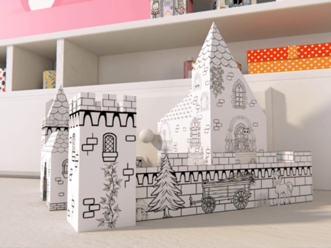 Printable Paper Castle Craft: Color, Cut & Assemble (instant Download ...