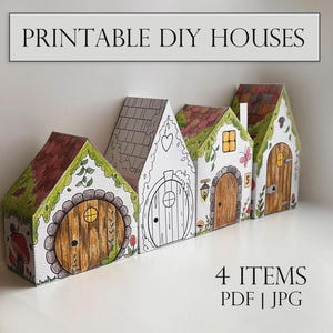 Printable Paper House Template | DIY Coloring Craft for Kids | 3D Paper ...