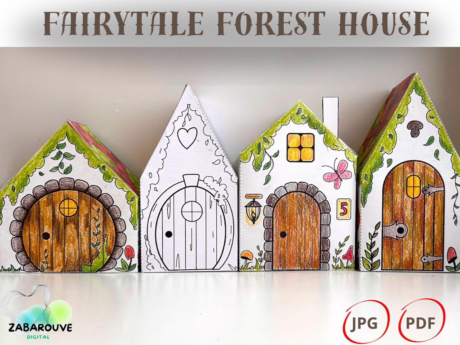 Printable Paper House Template | DIY Coloring Craft for Kids | 3D Paper ...