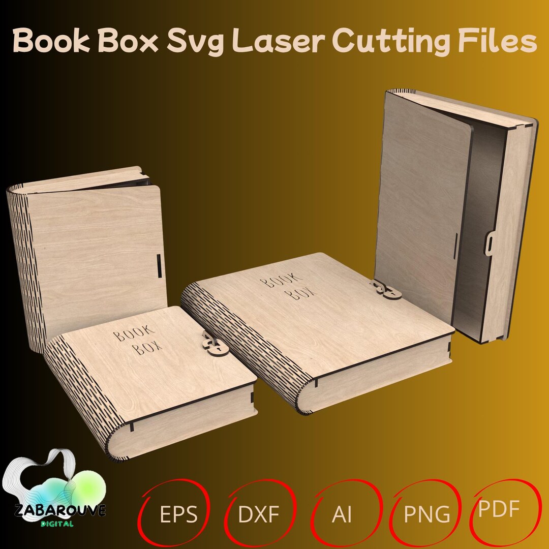Laser Cut Wooden Book Box SVG: A4 A5 Document Storage (digital File ...
