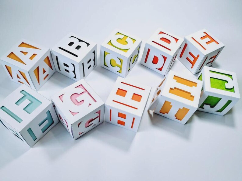 3D Cube Letters SVG – A-Z Alphabet Templates for Glowforge – Baby ...