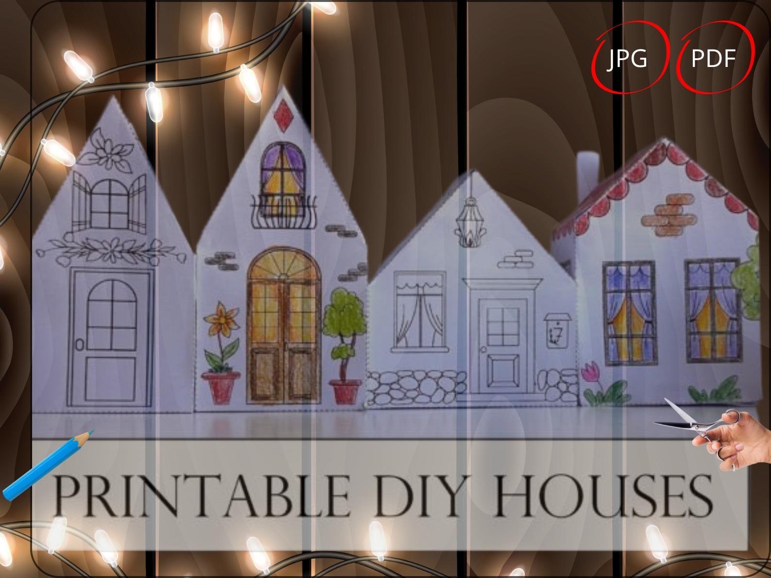 DIY Paper House Template: 3D Coloring Craft for Kids (PDF Download) - Etsy