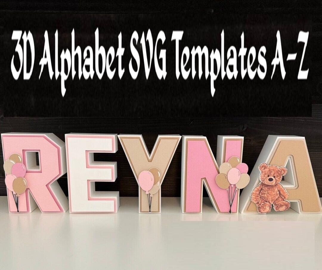 3D Shaker Alphabet Letters & Numbers SVG Bundle: DIY Craft Templates - Etsy