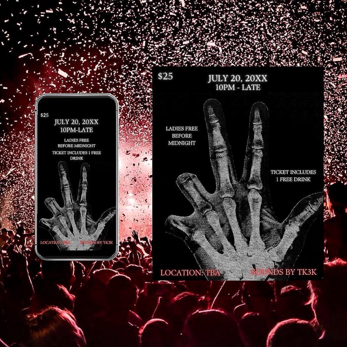 YVL Dance Party Invitation Template, Playboi Carti Theme (editable in ...