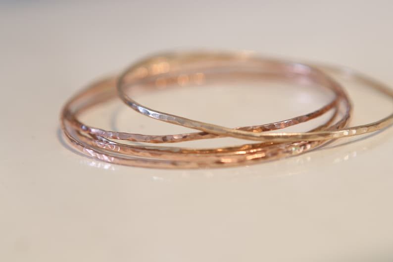 Gold Gypsy Bangles Everyday Bracelets Made of Sterling - Etsy