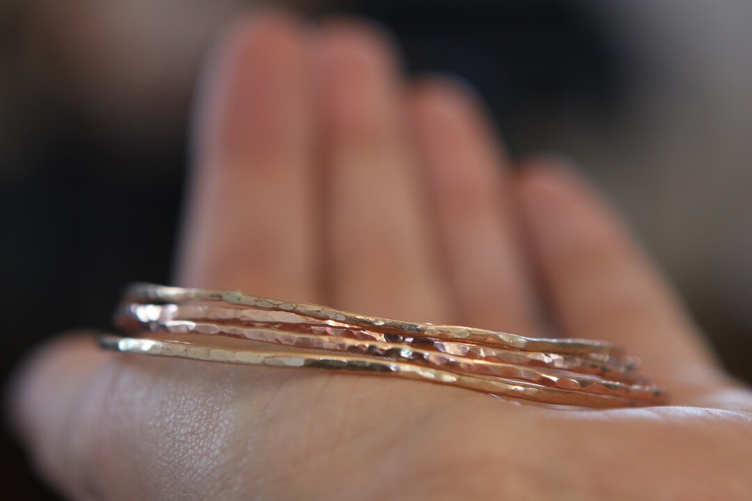 Gold Gypsy Bangles Everyday Bracelets Made of Sterling - Etsy