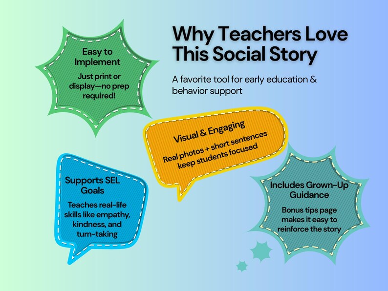 Sharing Social Story Printable | Autism Behavior Support | SEL Story ...
