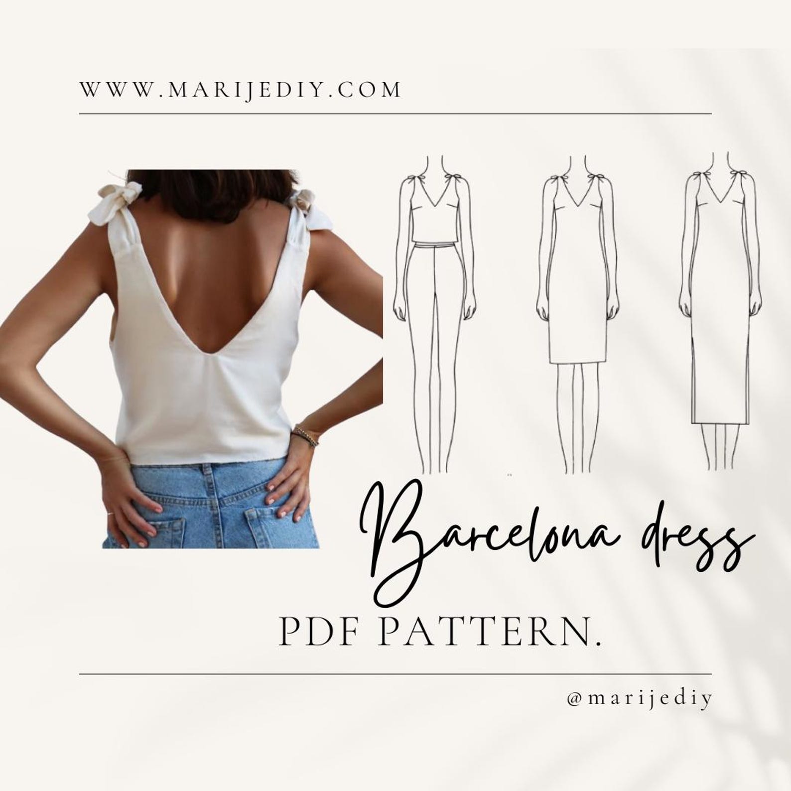 PDF Sewing Pattern - Barcelona Dress - Etsy