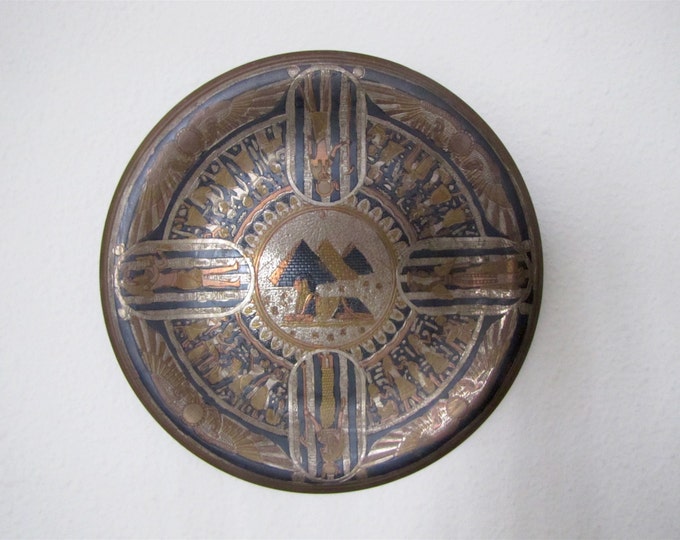 ANTIQUE EGYPTIAN PLATTER, Vintage Wall Hanging, Egypt Hieroglyphics ...