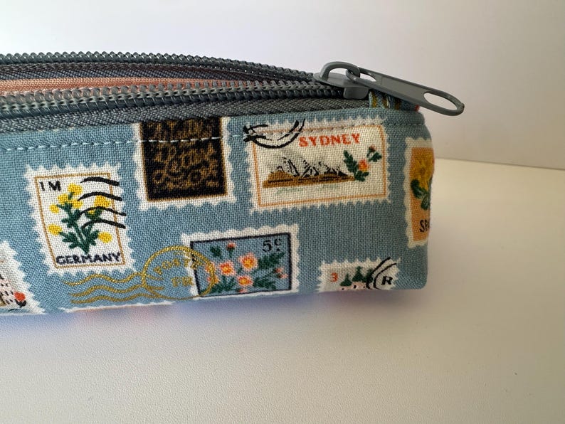 Pencil Pouch Small Rifle Paper Co Light Blue Stamps - Etsy