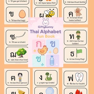 Thai Alphabet Fun Book: Kids Activity, Learn Consonants (digital ...