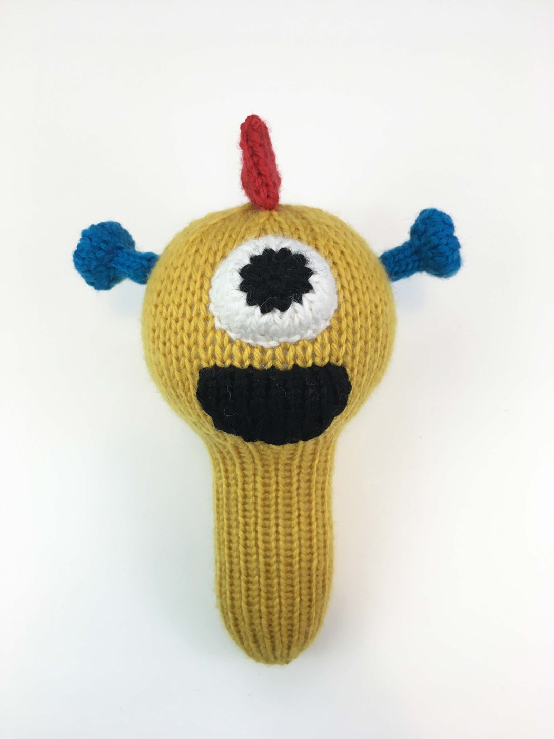 Monster Rattle- Yellow - Etsy