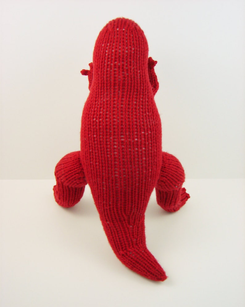 Hand Knit T-rex: Red - Etsy