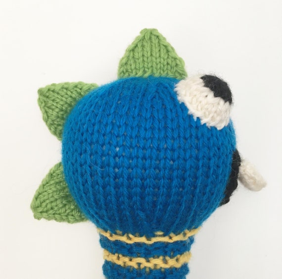 Monster Rattle Blue and Yellow | Etsy