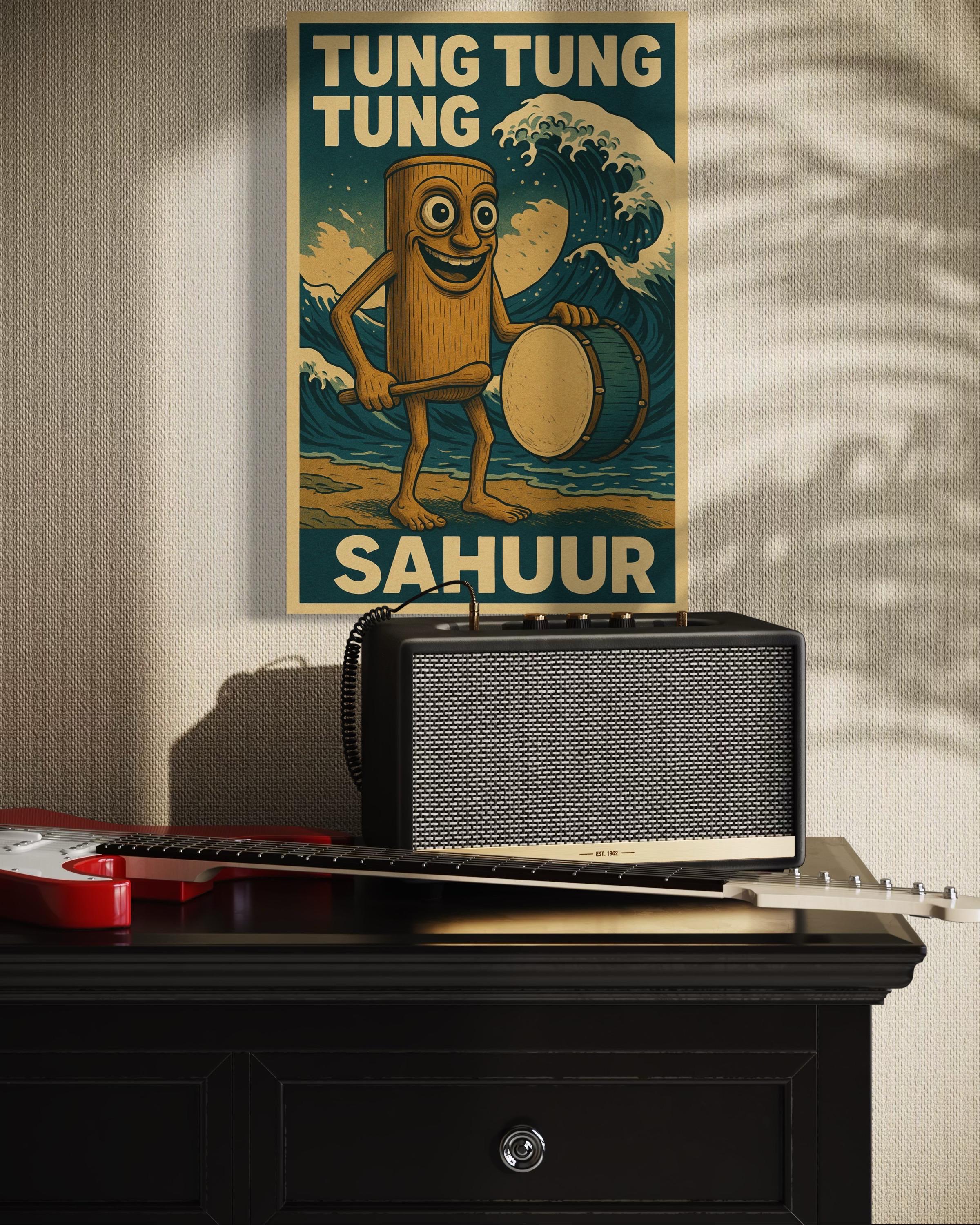 Tung Tung Tung SAHUR Meme on Canvas – Ballerina Capuchina, Bombardino ...