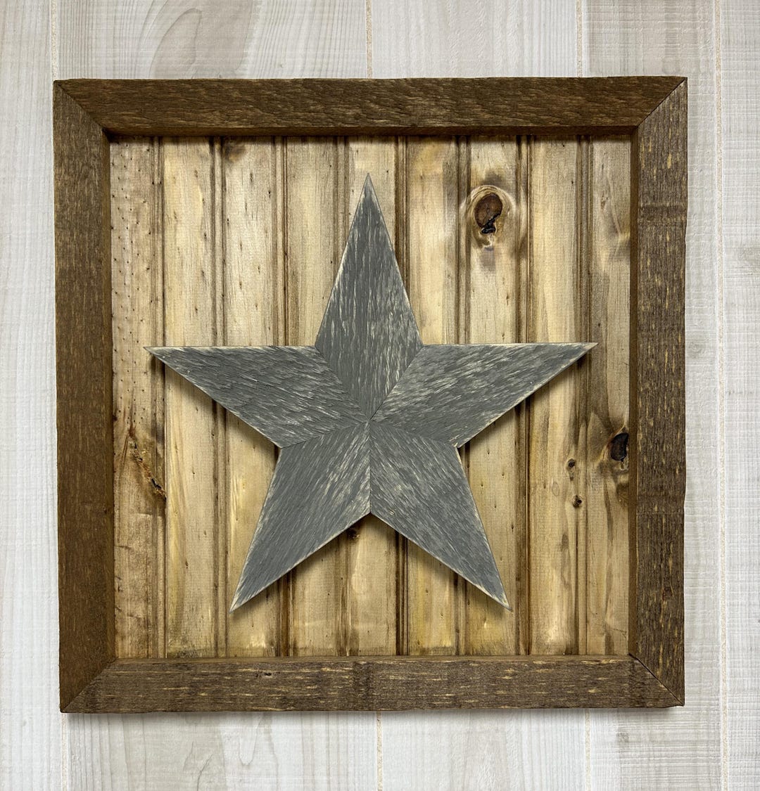 Wooden Star on Backboard Plaque. Handcrafted Wood Star Wall Sign. - Etsy