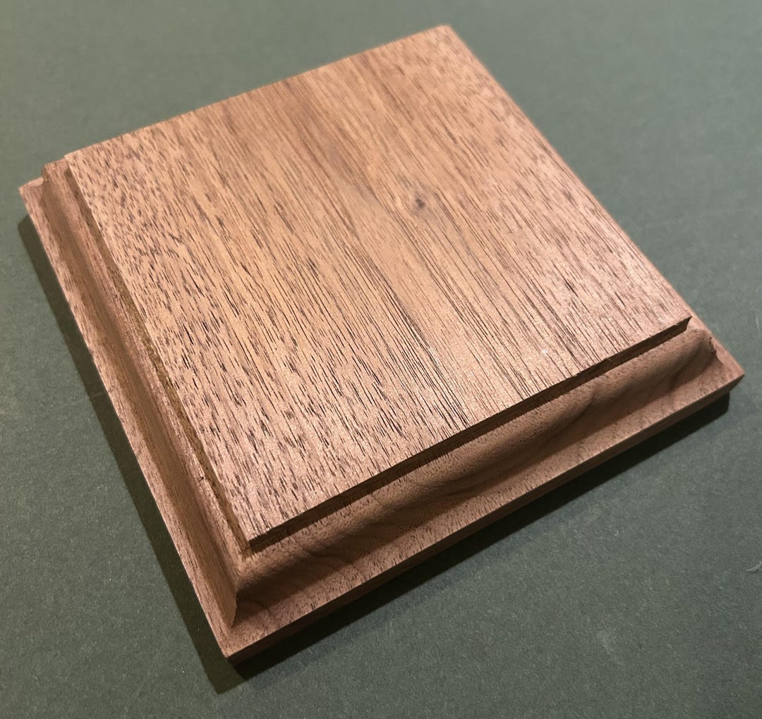 5 X 5 X 1" Unfinished Walnut Base, Trophy Base, Pedestal or Base for Carving, Models, and Other ...