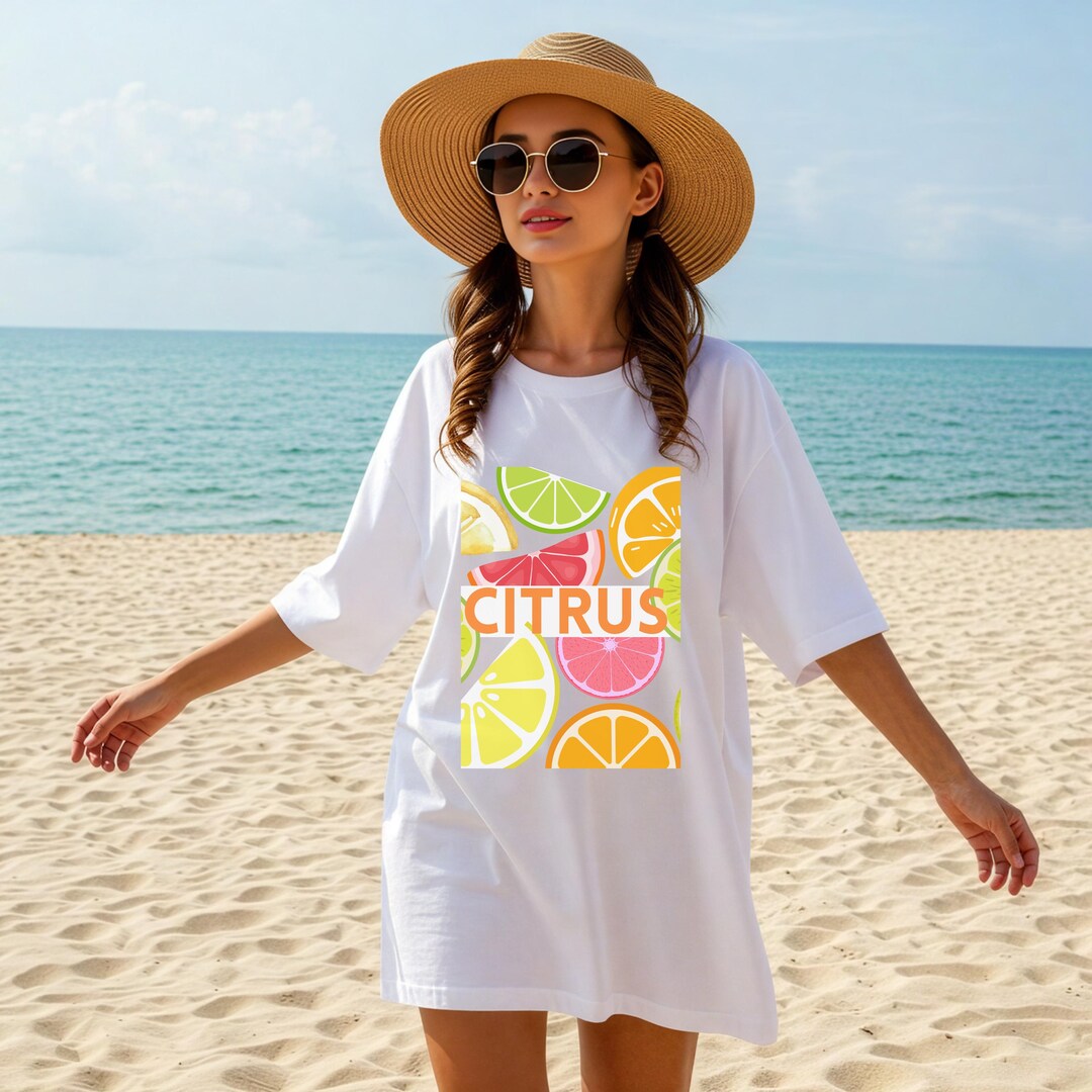 Vibrant Citrus T-shirt, Fresh Fruit Tee, Summer Style, Casual Wear ...