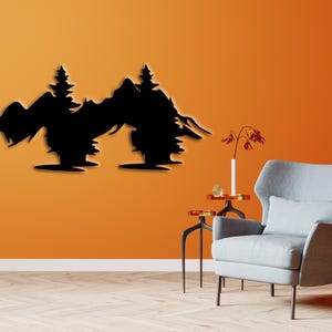 Modern Metal Mountain Wall Art: 3D Shadow Effect Home Decor - Etsy