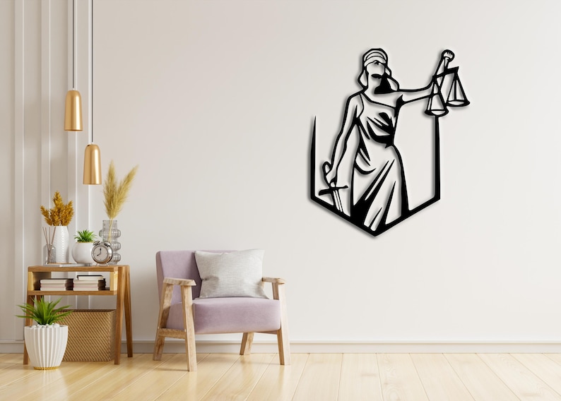 Lady Justice Metal Wall Art: Law Office Decor, Legal Gift - Etsy