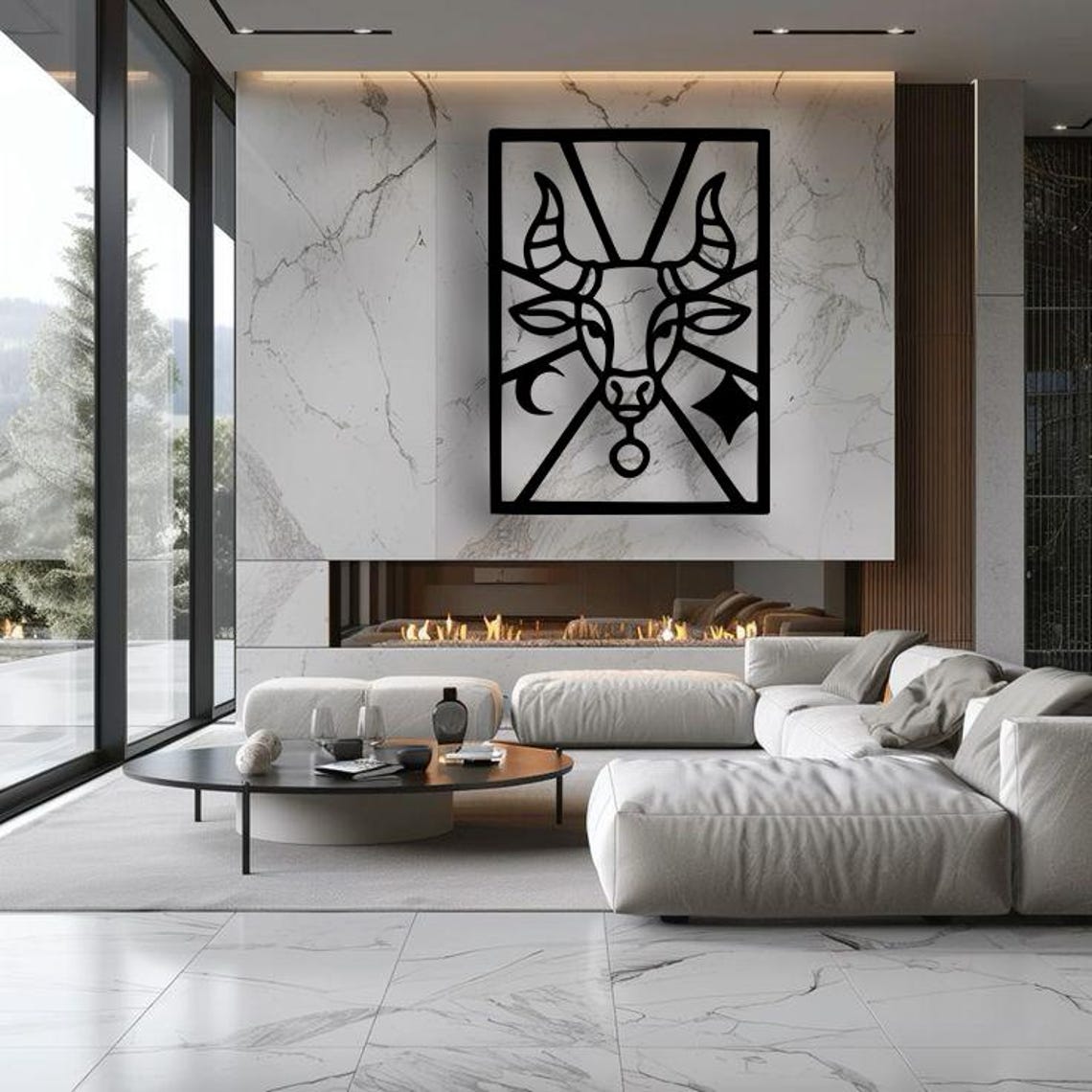 Taurus Metal Wall Art,zodiac Sign Wall Decor,bull Head Silhouette ...
