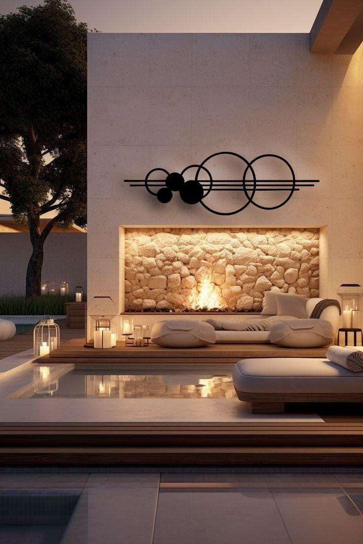 Linear Orbit Metal Wall Art,metal Circular Geometric Wall Art, Overlapping Circles Decor ...