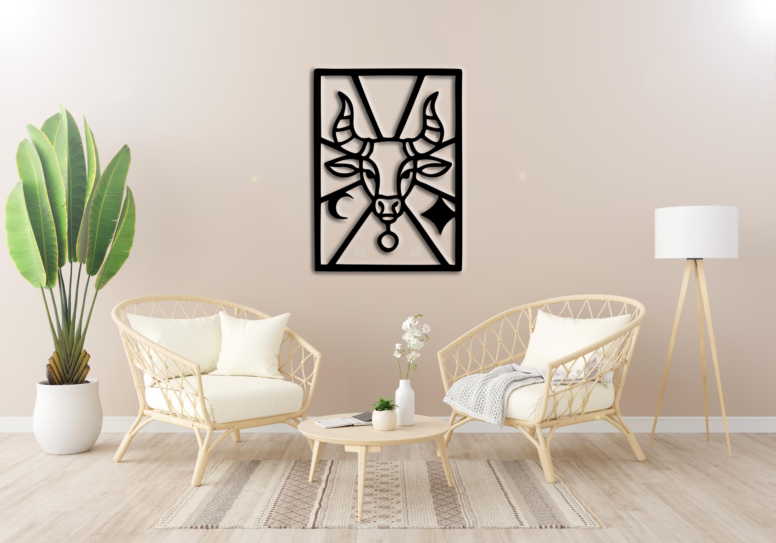 Taurus Metal Wall Art,zodiac Sign Wall Decor,bull Head Silhouette ...
