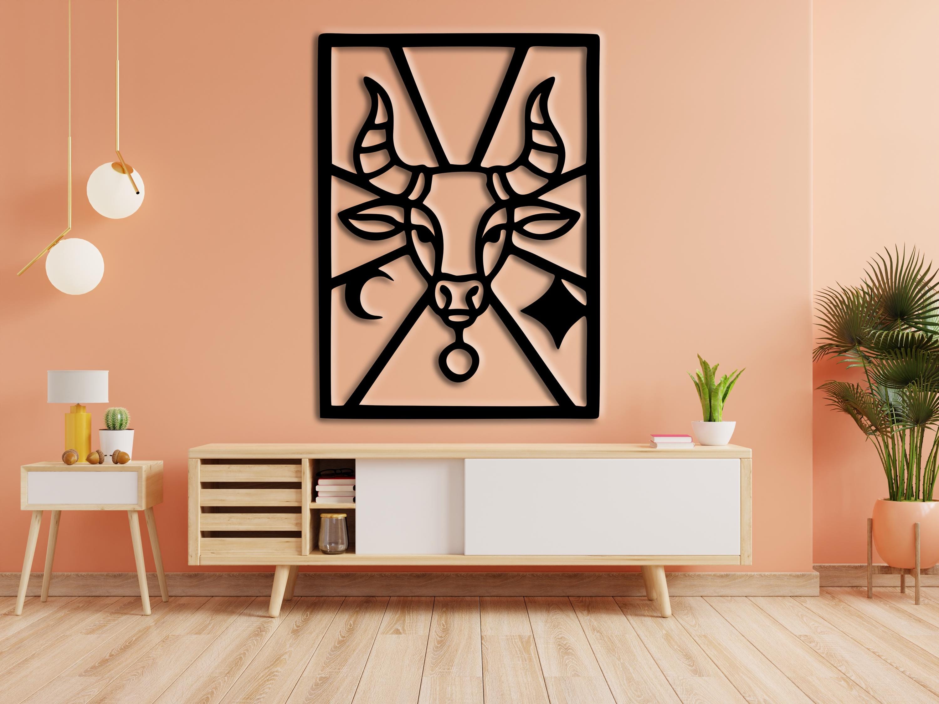Taurus Metal Wall Art,zodiac Sign Wall Decor,bull Head Silhouette ...