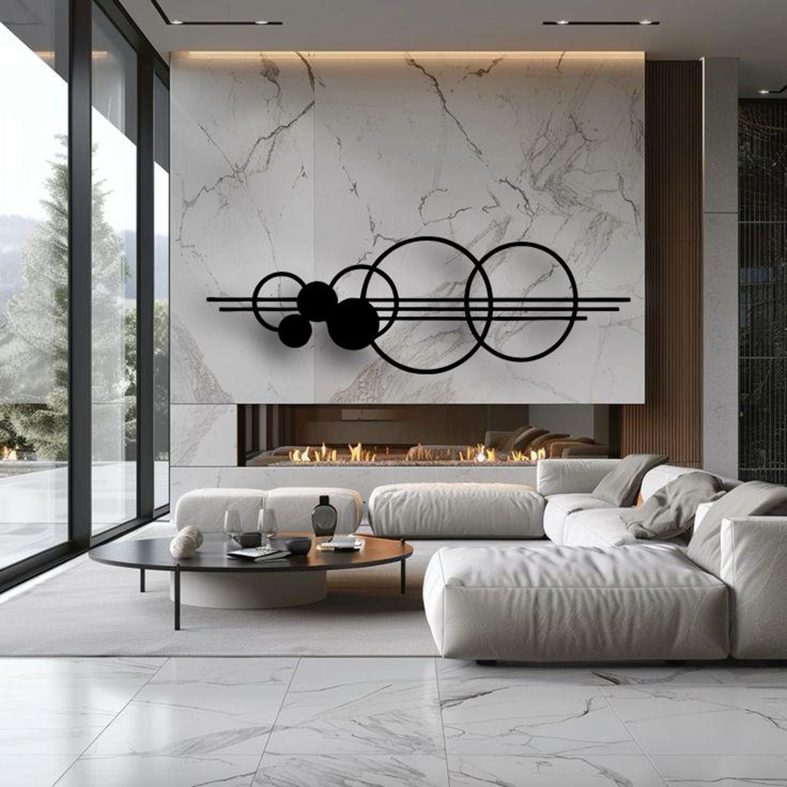 Linear Orbit Metal Wall Art,metal Circular Geometric Wall Art ...