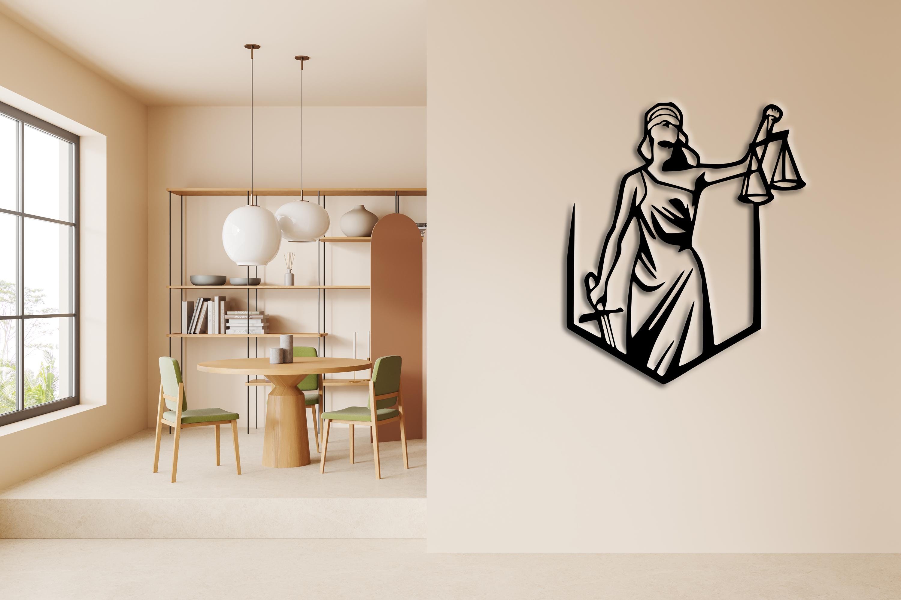 Lady Justice Metal Wall Art: Law Office Decor, Legal Gift - Etsy