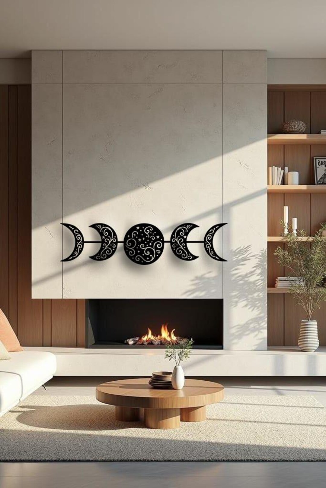 Triple Moon Phase Wall Art,boho Metal Moon Phases Decor,celestial Wall ...