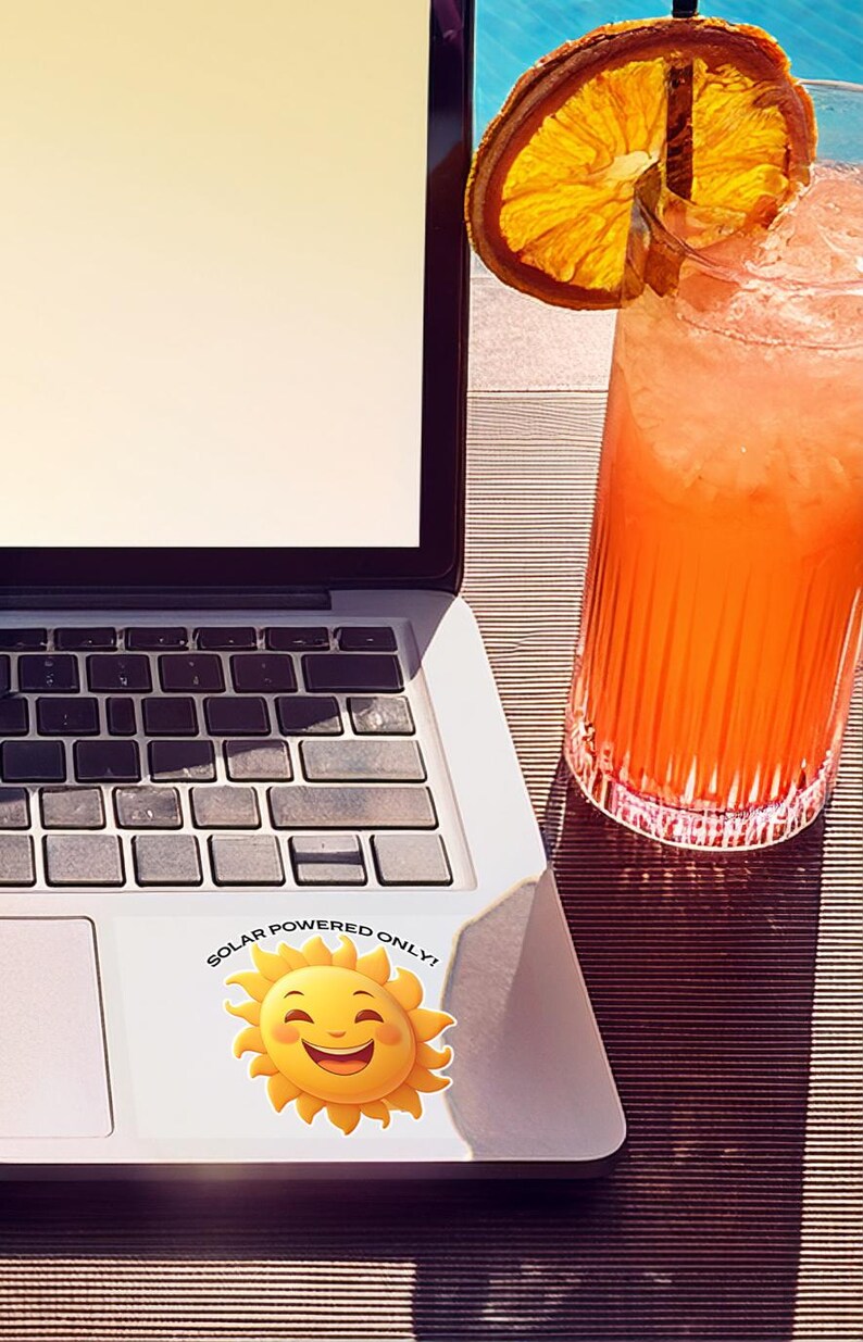 Sunny Solar Powered Vinyl Decals, Fun Stickers for Home Decor, Car ...