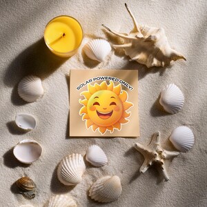 Sunny Solar Powered Vinyl Decals, Fun Stickers for Home Decor, Car ...