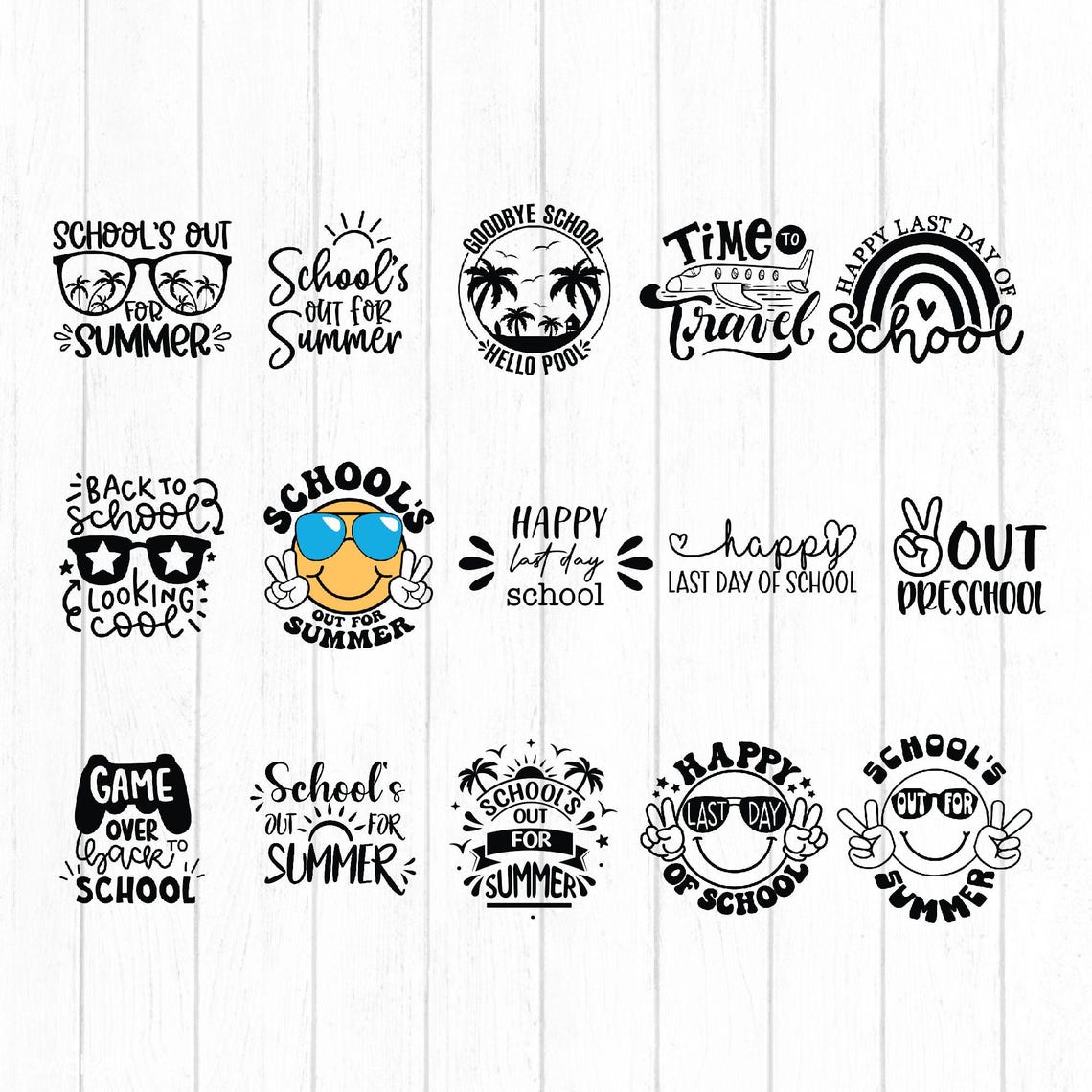 Preschool Graduation SVG Bundle, Summer School Designs (digital ...