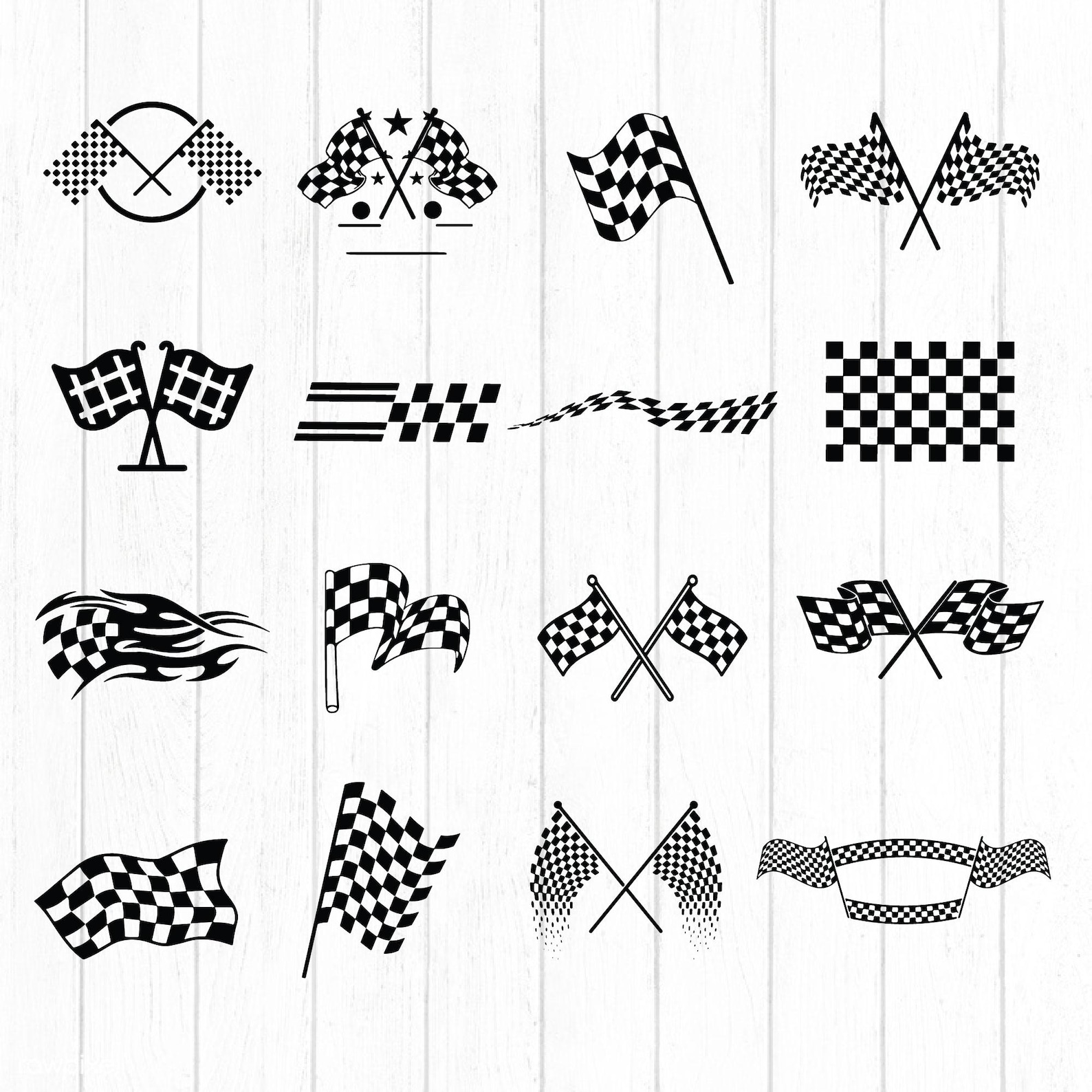 Checkered Race Flag SVG Bundle, Clipart, Cut Files (instant Download ...