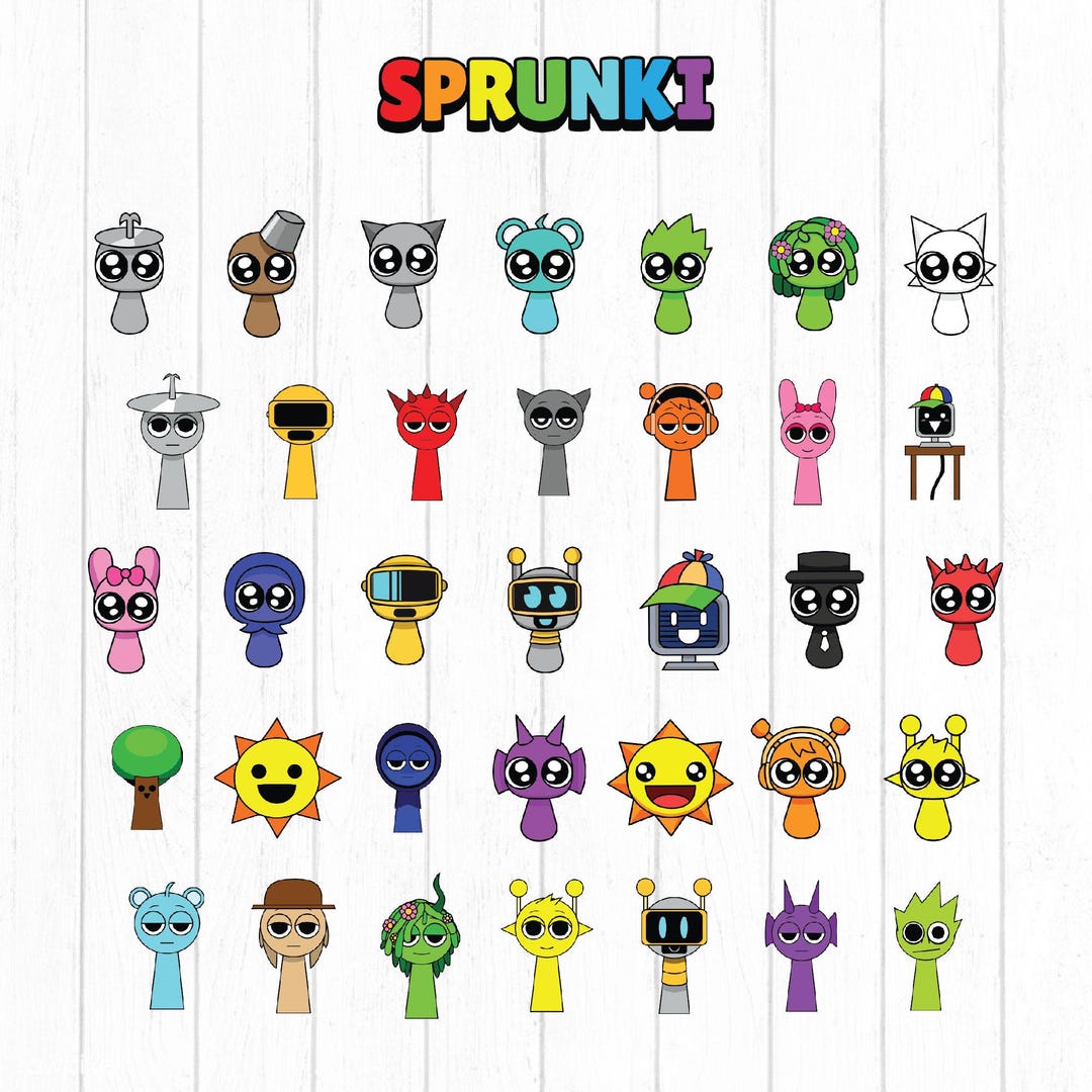 Sprunki Svg Bundle Sprunki Beats Gaming Clipart Layered SVG Gamer ...