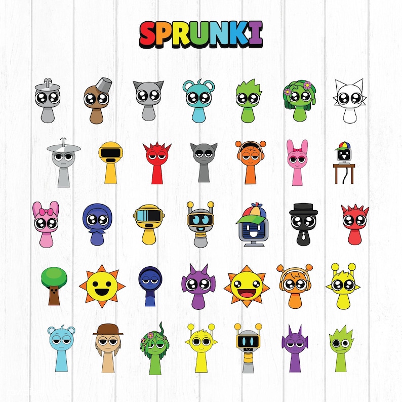 Sprunki Svg Bundle Sprunki Beats Gaming Clipart Layered SVG Gamer ...