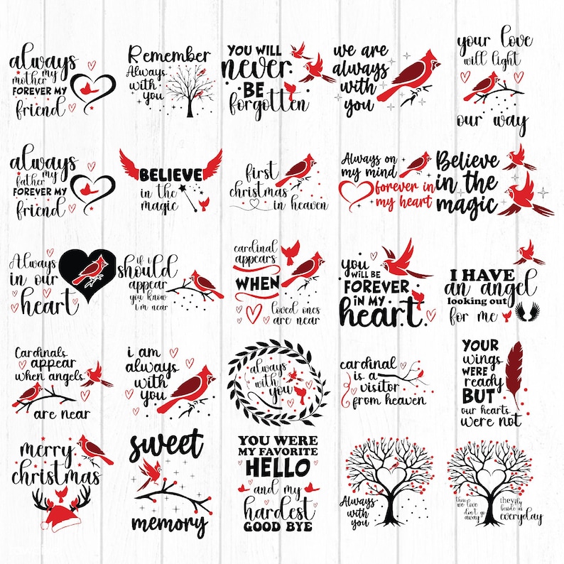 Cardinal Memorial Quotes SVG, Memorial SVG, I Am Always With You Svg, A ...
