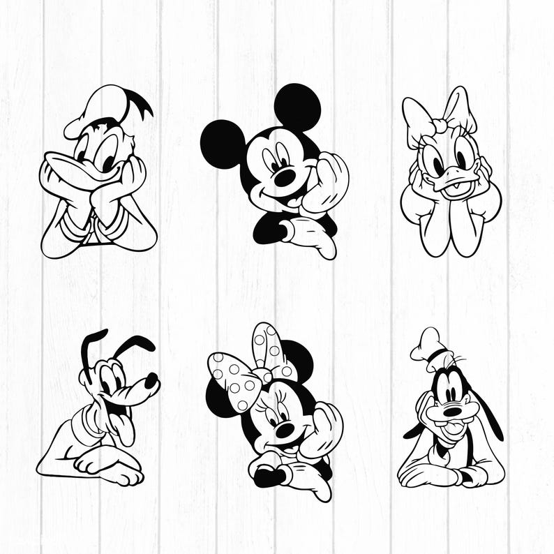Mickey Mouse Head SVG Bundle, Layered Cartoon Characters (svg, Png, Pdf ...