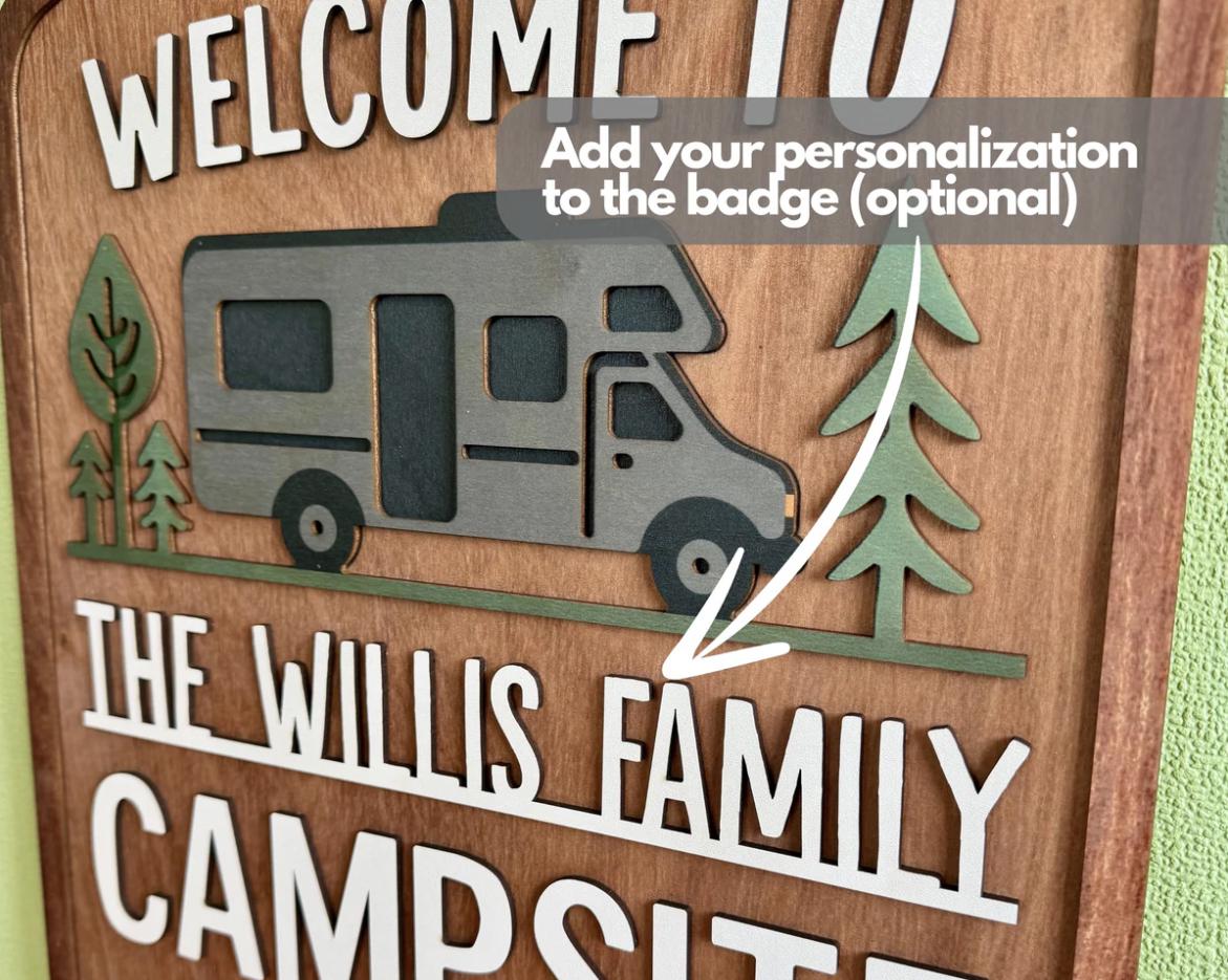 Custom Family Name Campsite Sign: Handmade Camping Decor - Etsy