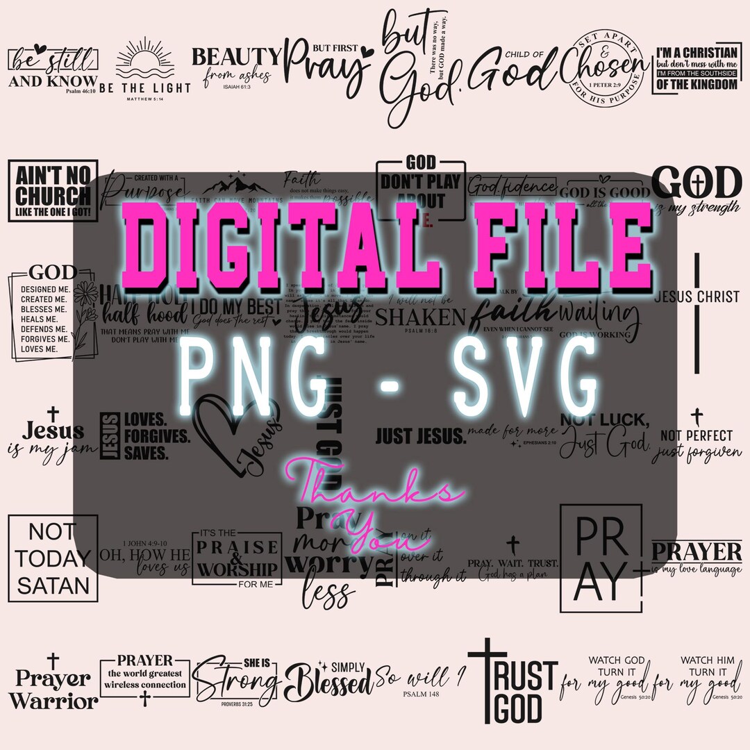 Christian SVG Bundle, Faith & Bible Verses Designs, Religious Cut Files ...