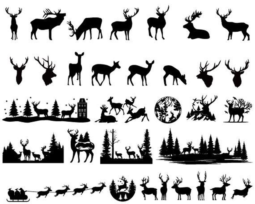 Deer SVG Bundle, Deer Hunting SVG, Deer Png, Deer Vector, Deer Cut Files, Deer Head Svg, Deer ...