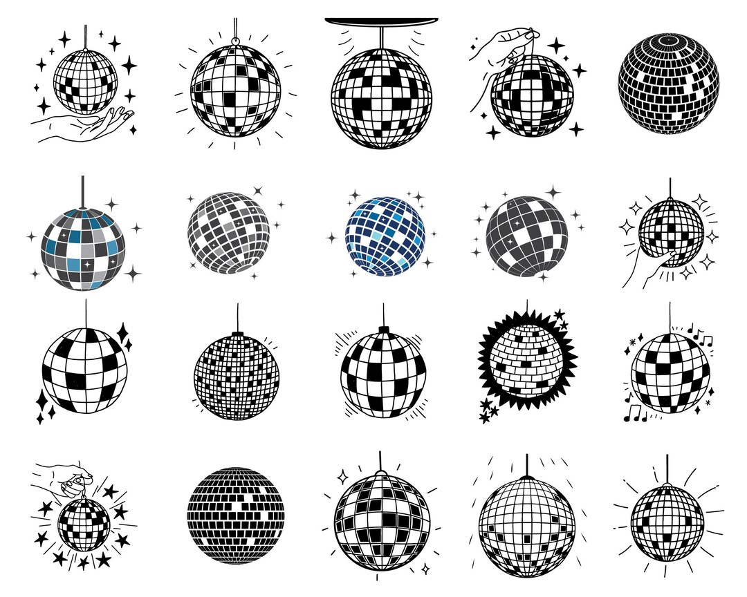 Disco Ball SVG Bundle: Retro Groovy Clipart (digital Download) - Etsy