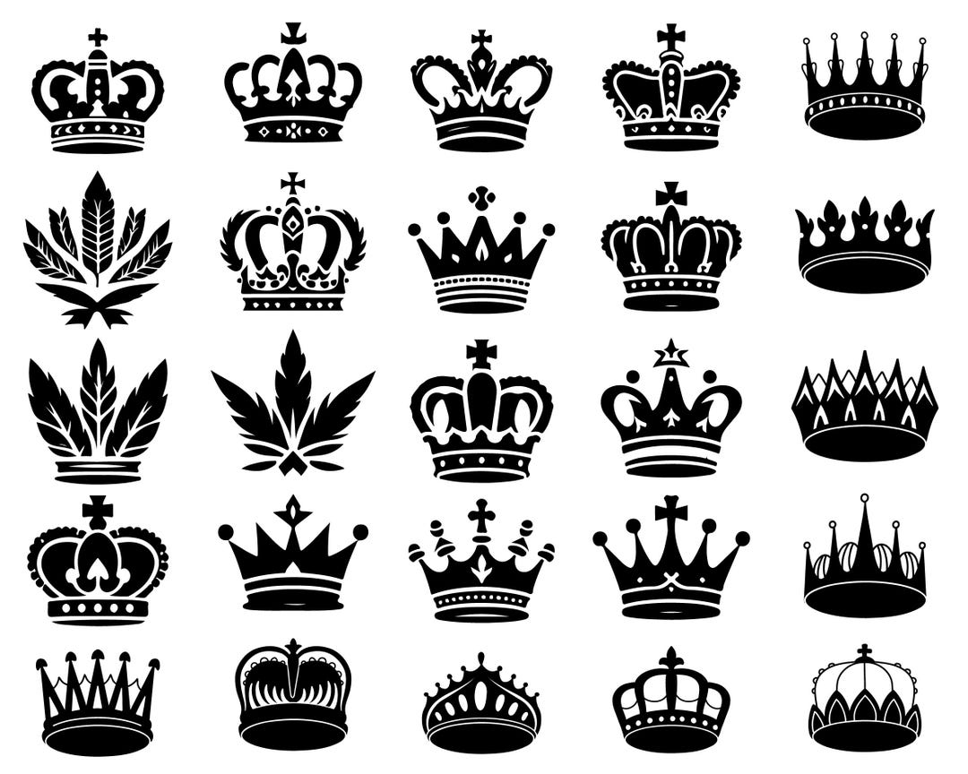Crown SVG Bundle: Royal Tiara, King & Queen Designs (digital Download ...