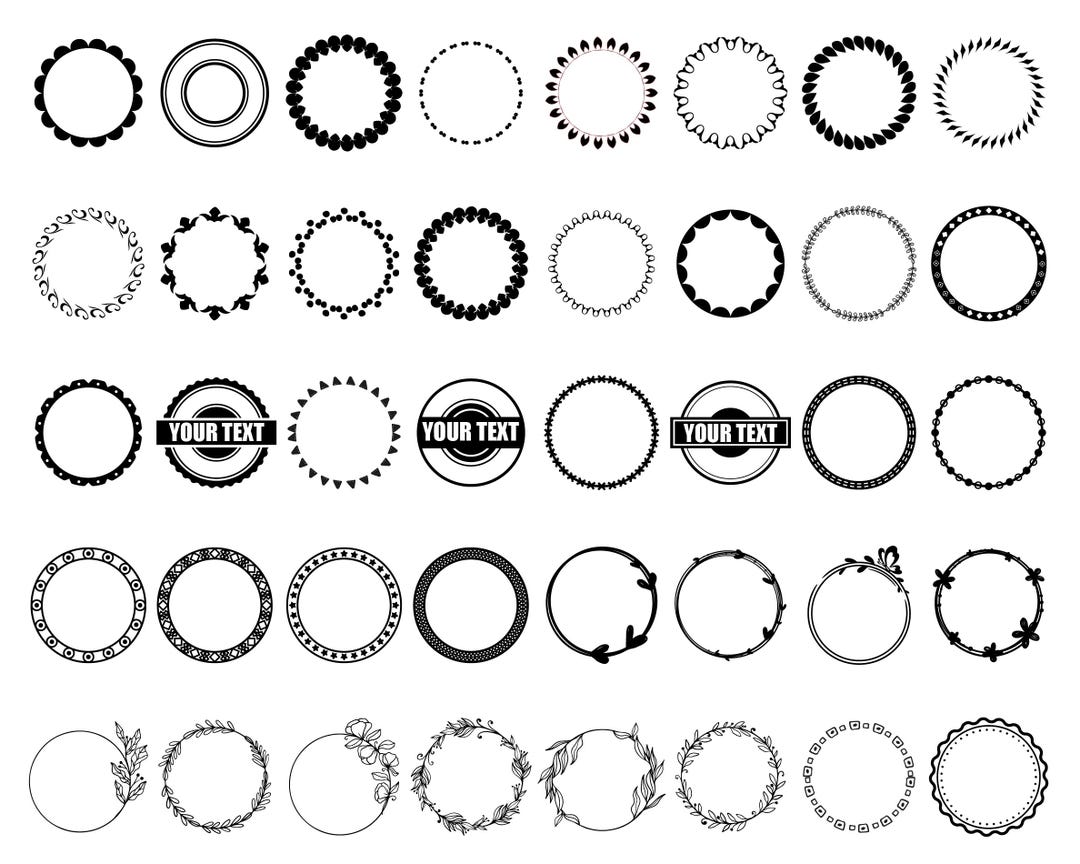 Circle Frame SVG Bundle: Floral, Doodle, Wedding (digital Files) - Etsy