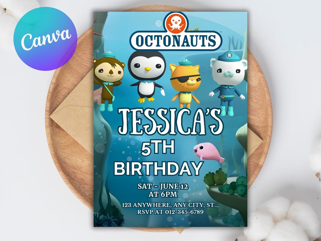 Editable the Octonauts Birthday Invitation Template, Printable Birthday ...